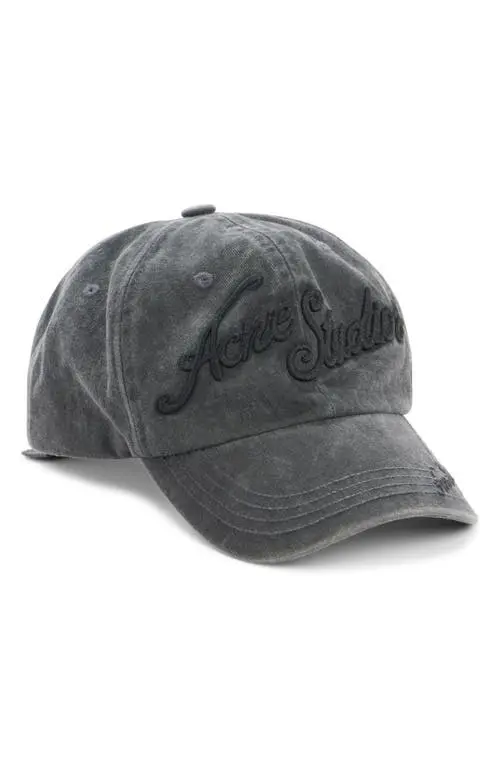 Acne Studios Embroidered Cotton Twill Baseball Cap - Faded Black