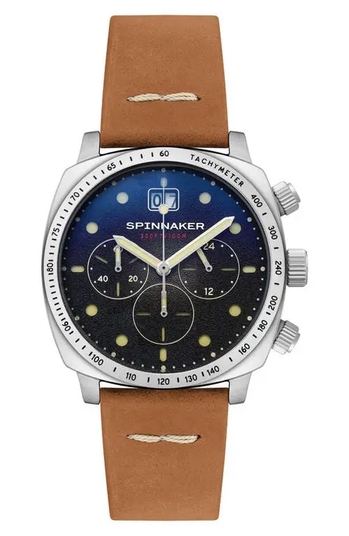 SPINNAKER Hull Chronograph Strap Watch - Black Blue Dial