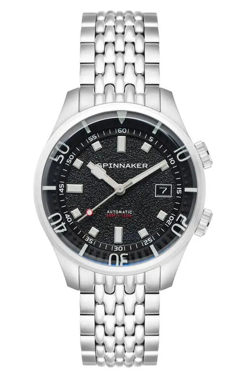 SPINNAKER Automatic Bracelet Watch - Black