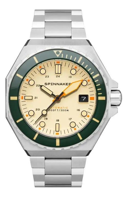 SPINNAKER Automatic Bracelet Watch - Cream/ Silver
