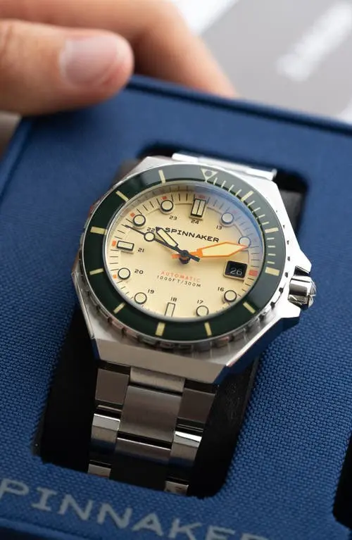 SPINNAKER Automatic Bracelet Watch - Cream/ Silver