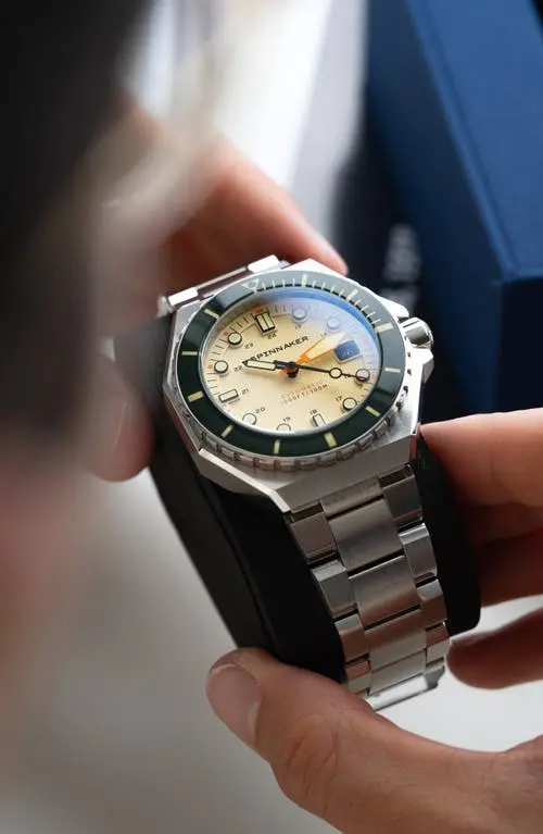 SPINNAKER Automatic Bracelet Watch - Cream/ Silver