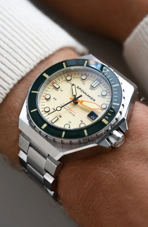 SPINNAKER Automatic Bracelet Watch - Cream/ Silver