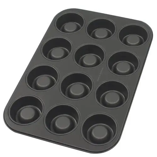 ZENKER 12 Cavity Nonstick Carbon Steel Shortcake Pan - Black