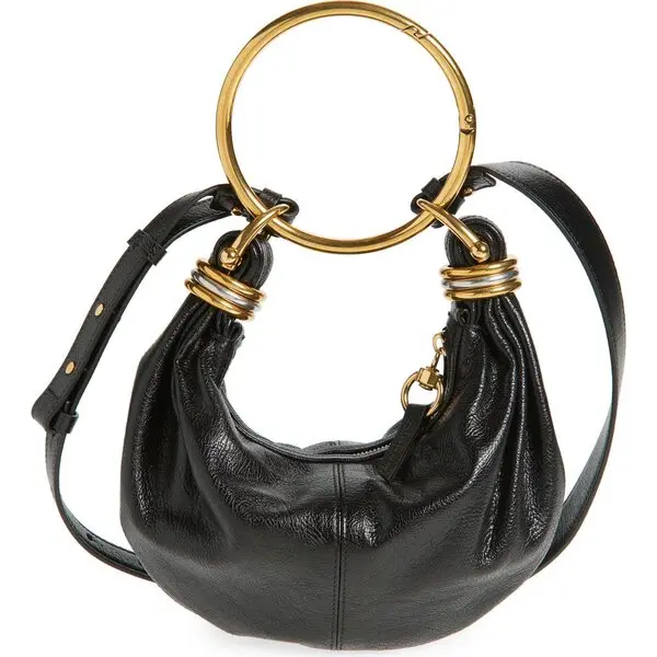 Chloé Mini Bracelet Leather Hobo Bag - Black