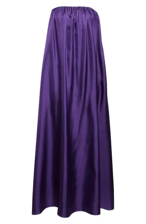 Max Mara Edda Strapless Silk Twill Dress - Purple