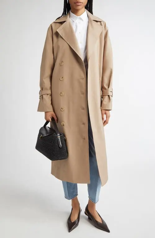 TOTEME Signature Water Repellent Trench Coat - Khaki