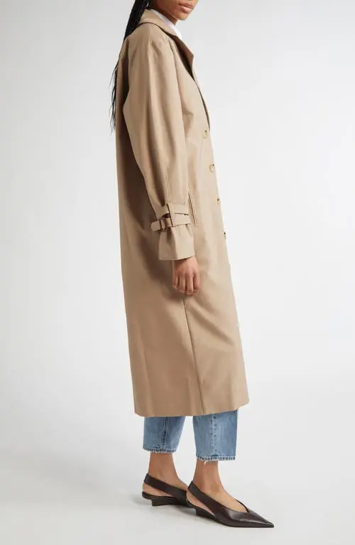 TOTEME Signature Water Repellent Trench Coat - Khaki