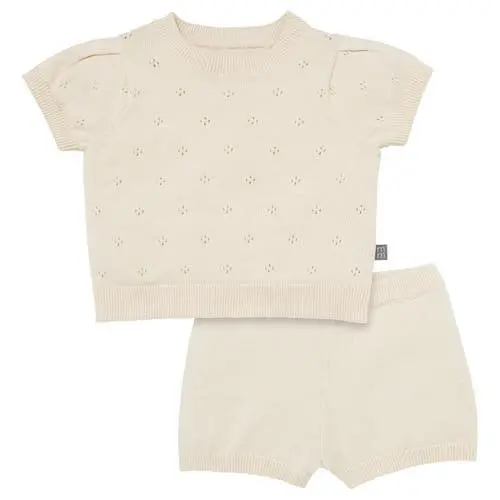 MODERN MOMENTS™ BY GERBER Sweater Knit Top And Shorts Set - Beige
