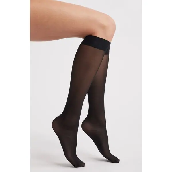 Nordstrom Sheer Knee High Socks - Black