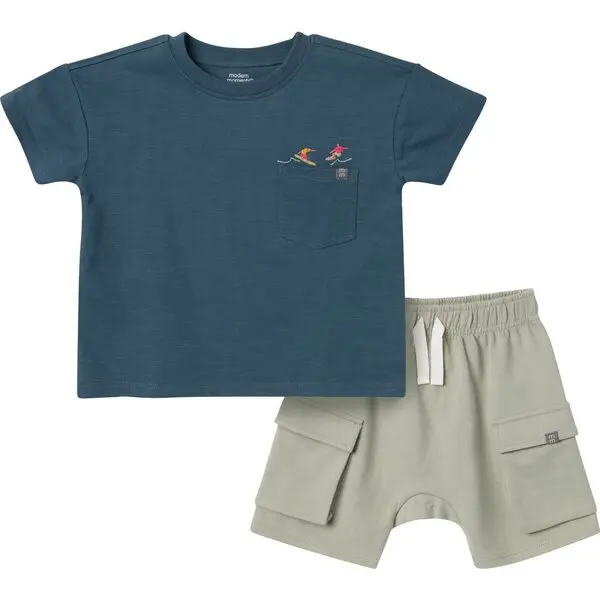 MODERN MOMENTS™ BY GERBER Top And Cargo Shorts Set - Dark Blue