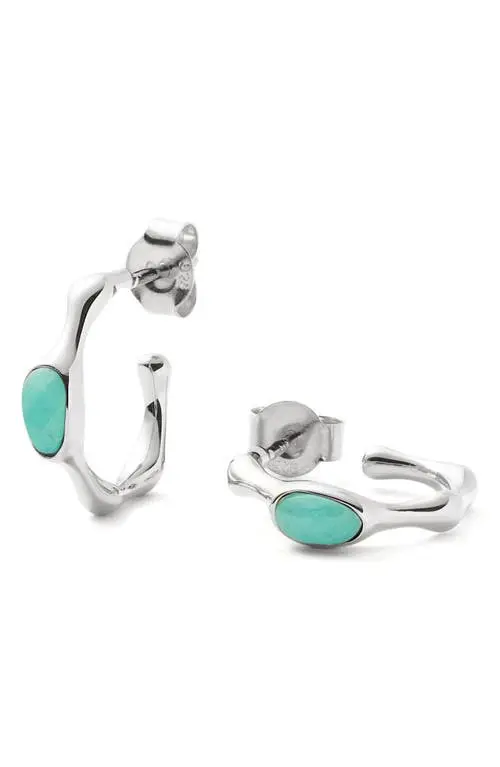 MISSOMA Small Magma Hoop Earrings - Silver/ Amazonite