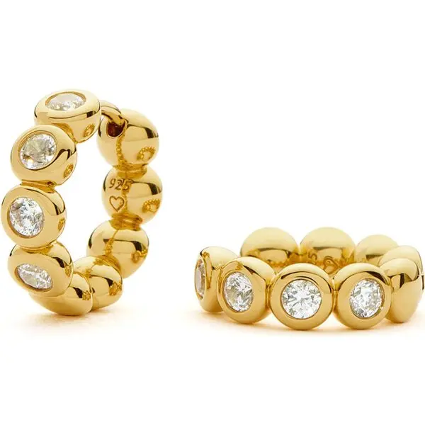 MISSOMA Tennis Cubic Zirconia Huggie Hoop Earrings - Gold