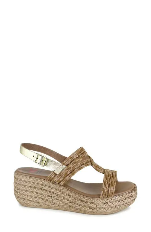 NATIONAL COMFORT Tarragon Embellished Platform Wedge - Platinum Leather