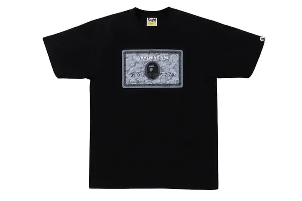 A BATHING APE Card Tee Shirt - Black/silver