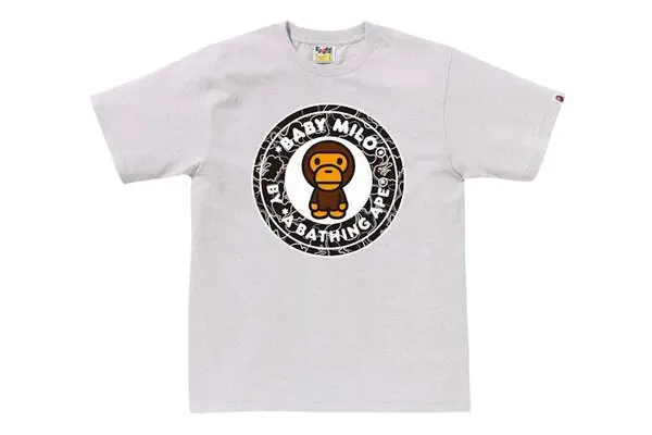 A BATHING APE Neon Camo Milo Busy Works Tee Shirt - Gray