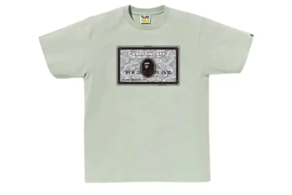 A BATHING APE Card Tee Shirt - Green/silver