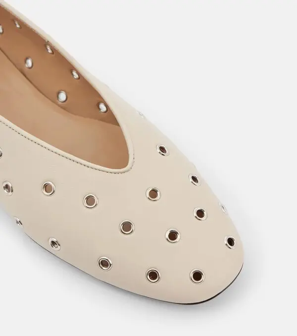 Le Monde Beryl Regency Embellished Leather Ballet Flats