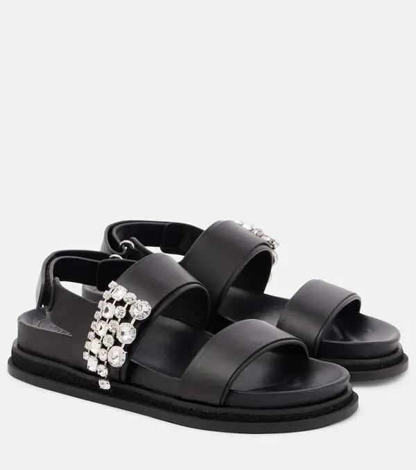 JIMMY CHOO Verity Embellished Leather Sandals