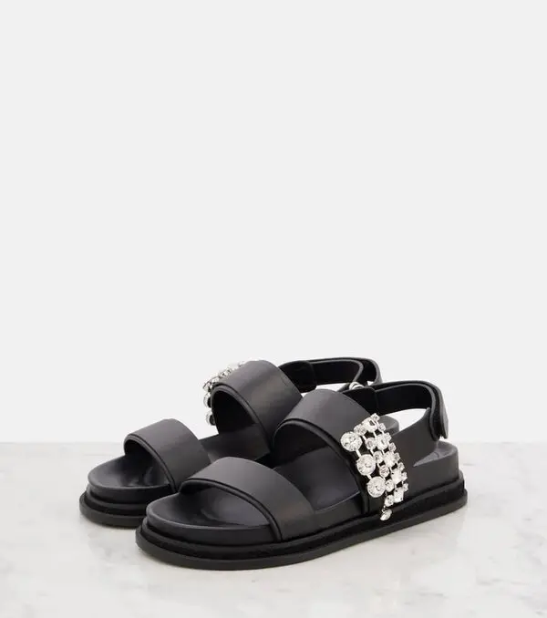 JIMMY CHOO Verity Embellished Leather Sandals
