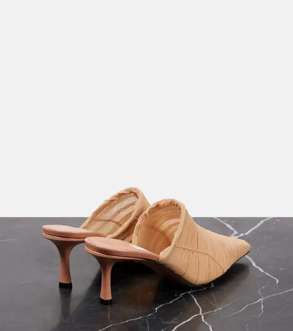 JIMMY CHOO Lotta 65 Ruched Tulle Mules