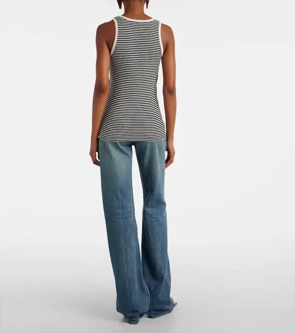 Saint Laurent Cassandre Cotton Jersey Tank Top