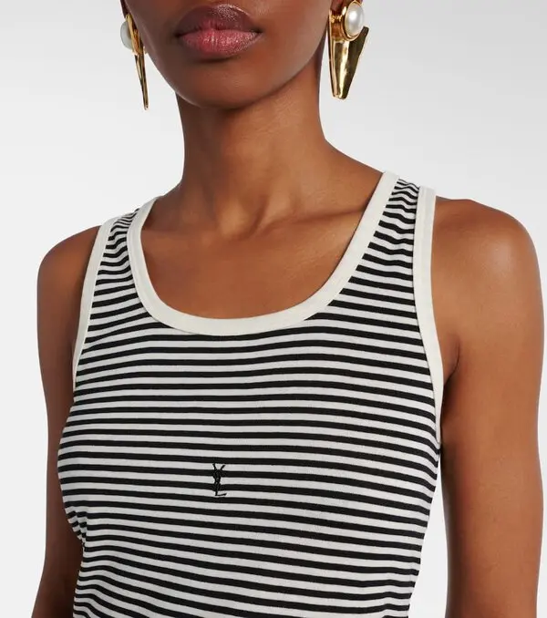 Saint Laurent Cassandre Cotton Jersey Tank Top