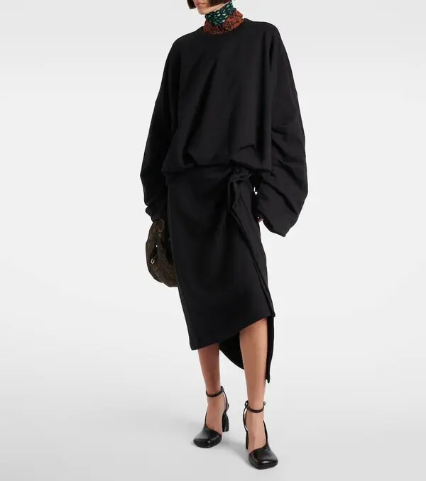 Dries Van Noten Draped Asymmetric Midi Skirt