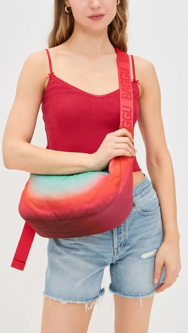 Baggu Medium Nylon Crescent Bag In Rain - 30% Off | Editorialist