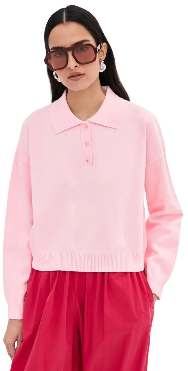 LE BOP Striped Polo - Ballet Pink