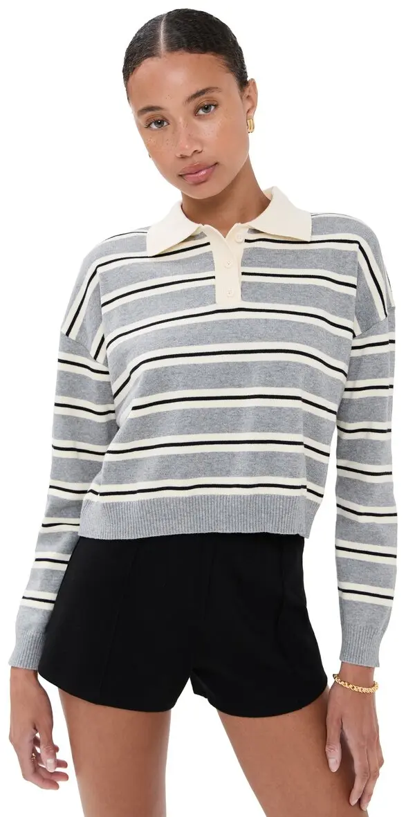 LE BOP Zadie Pullover - Heather Grey Stripe