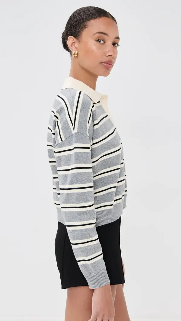 LE BOP Zadie Pullover - Heather Grey Stripe