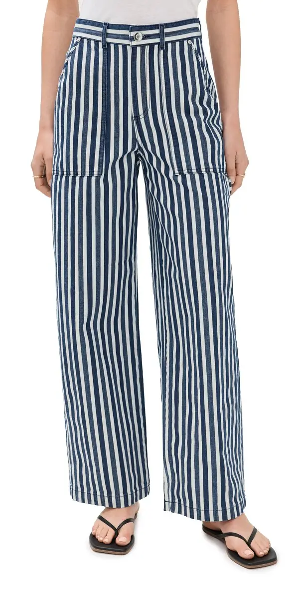 ALIGNE Striped Non-stretch Denim Jeans