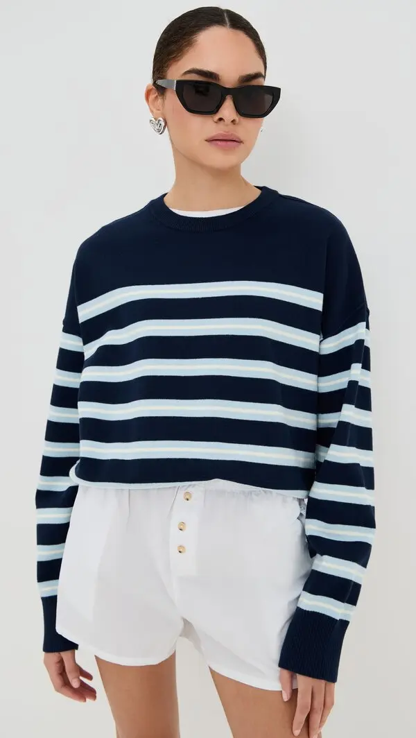 LE BOP Striped Pullover - Midnight Stripe