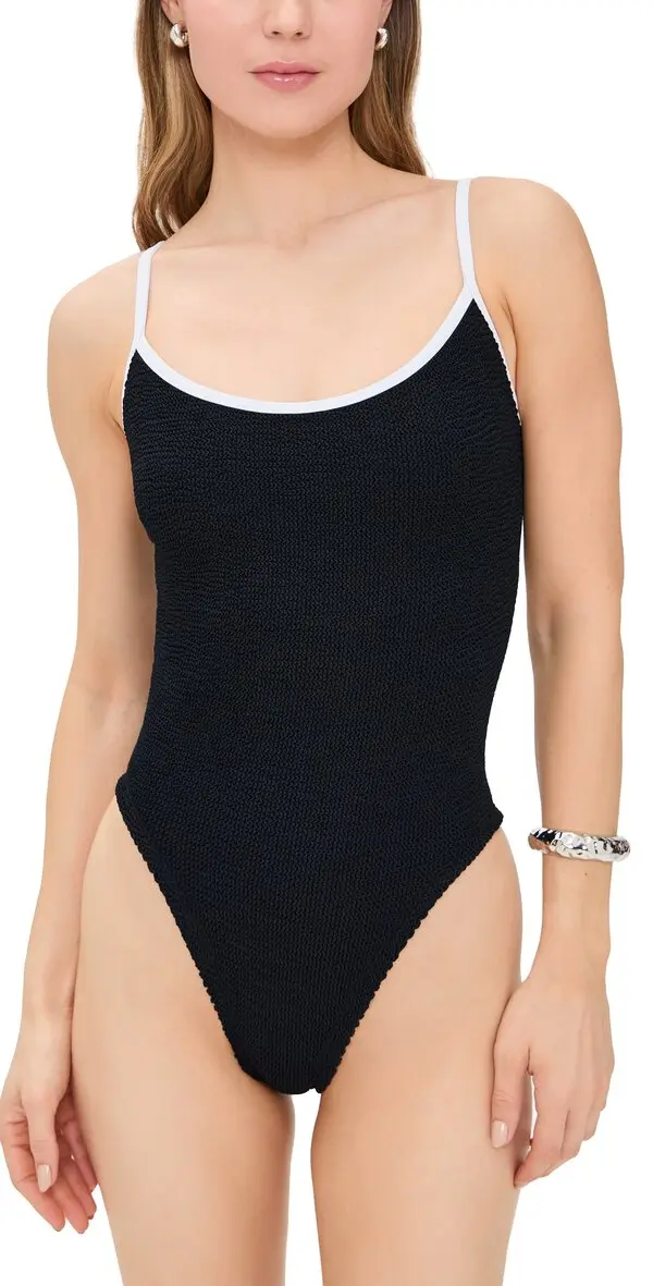 Hunza G Pamela Contrast Piece One-piece - Black/white