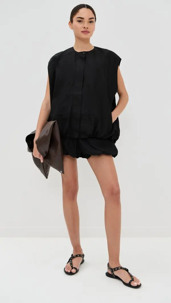 Tibi Italian Sporty Nylon Blousant Vest