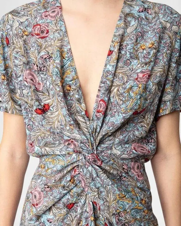 Zadig&Voltaire Rozom British Flowers Mini Dress - Mist