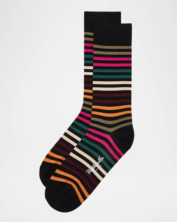 Pantherella Kilburn Striped Socks - Black