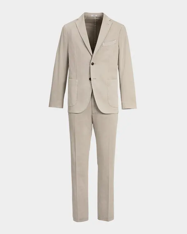 Boglioli Garment-dyed Solid Suit - Tan
