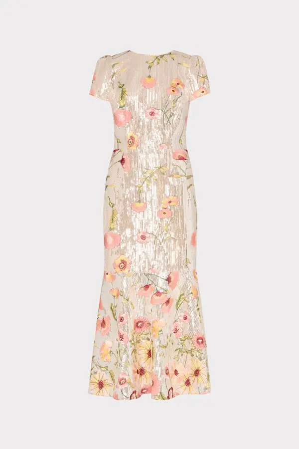 Milly Tahlia Tulip Garden Lace Dress - Silver | Editorialist