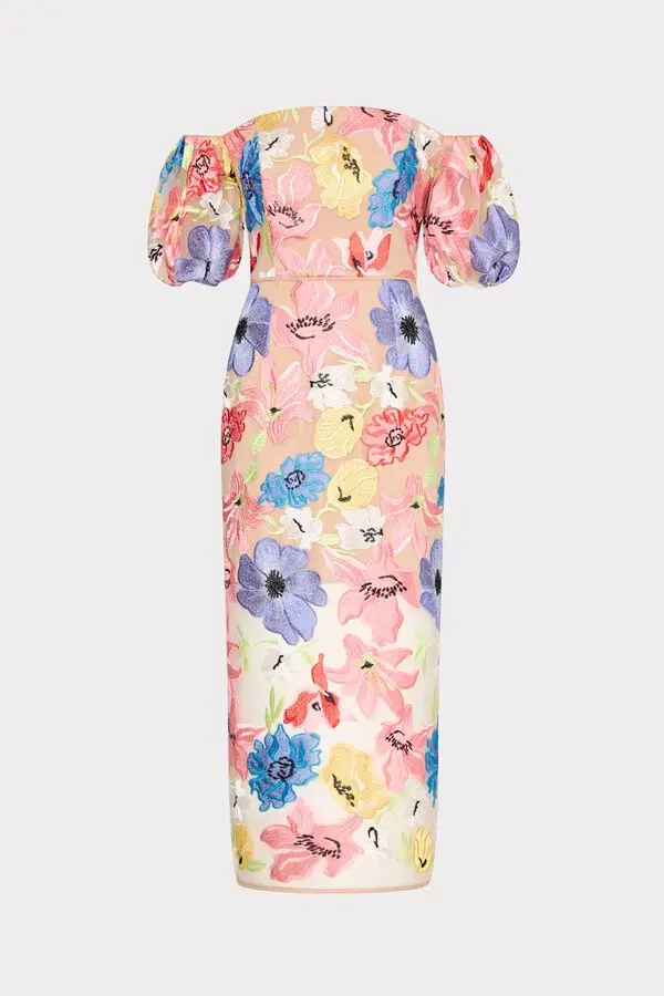 Milly Nira Lily Embroidered Midi Dress In Multicolor - 75% Off |  Editorialist