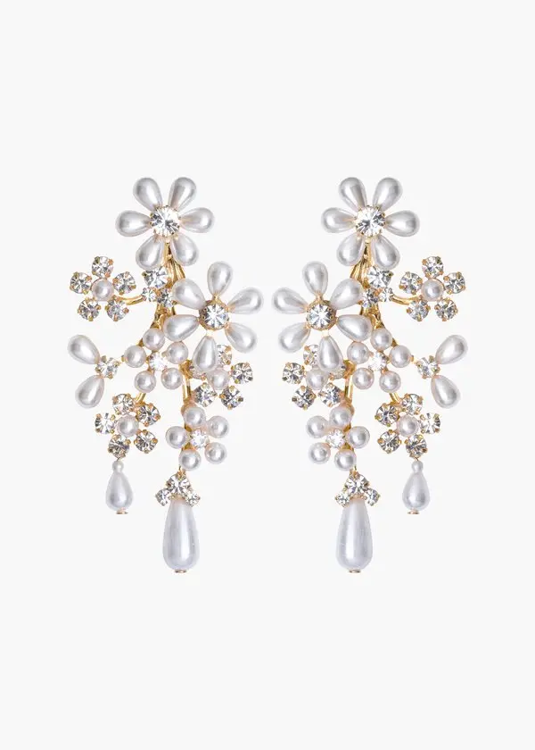 JENNIFER BEHR Ursella Chandelier Earrings - Crystal Antique Gold