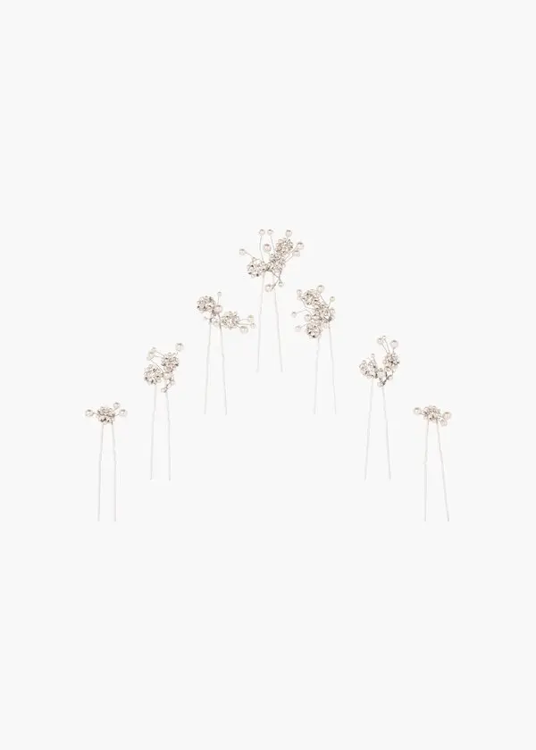 JENNIFER BEHR Dalila Hairpins - Crystal Pearl
