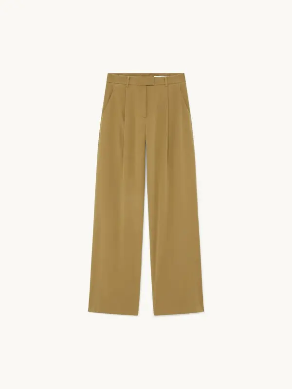 Another Tomorrow Relaxed Wide-leg Pant - Thyme