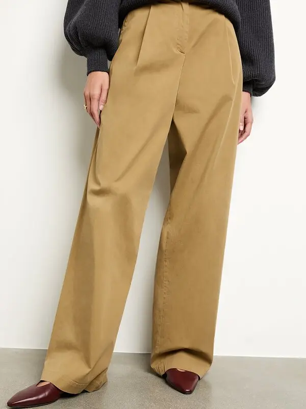 Another Tomorrow Relaxed Wide-leg Pant - Thyme