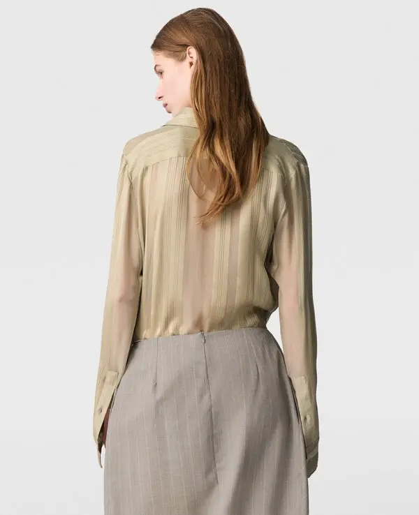 Stella McCartney Sheer Striped Paneled Shirt