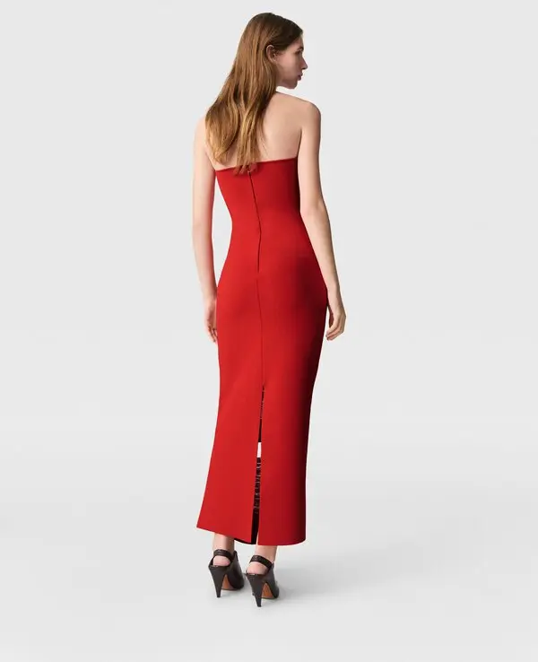 long ribbed knit dress Long Sleeve Rib Knit Column Dress main image 0