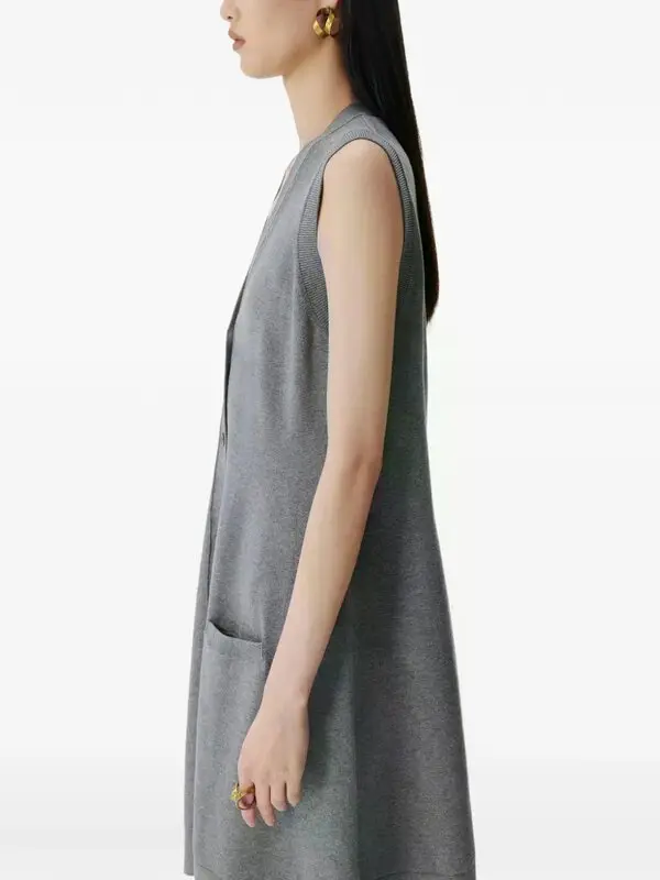 JNBY V-neck Sleeveless Knitted Dress - Grey