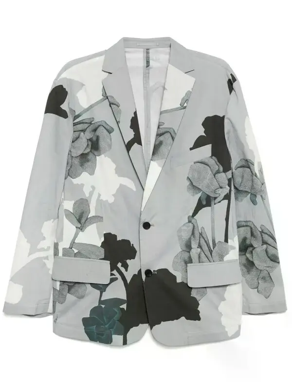 CROQUIS Flower-print Blazer - Grey