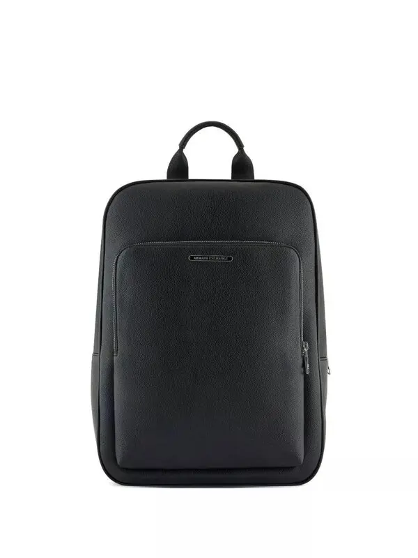 Armani Exchange Logo-plaque Backpack - Black